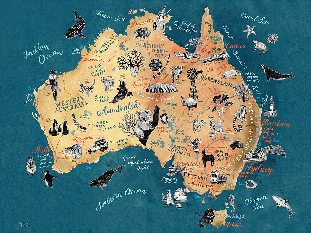 Australia Map : Theresa Grieben